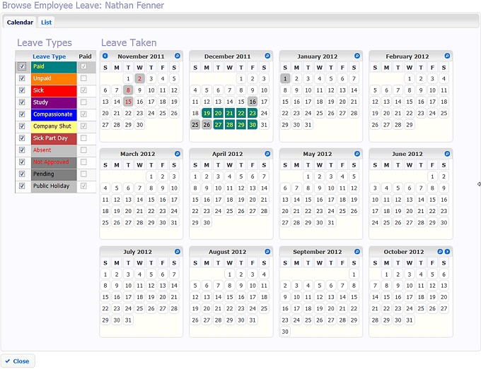 CS Time Features - Web Interface
