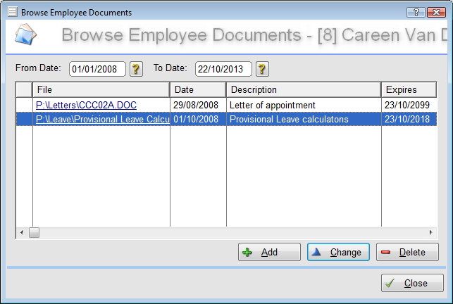 CS Time Features - Human Resources